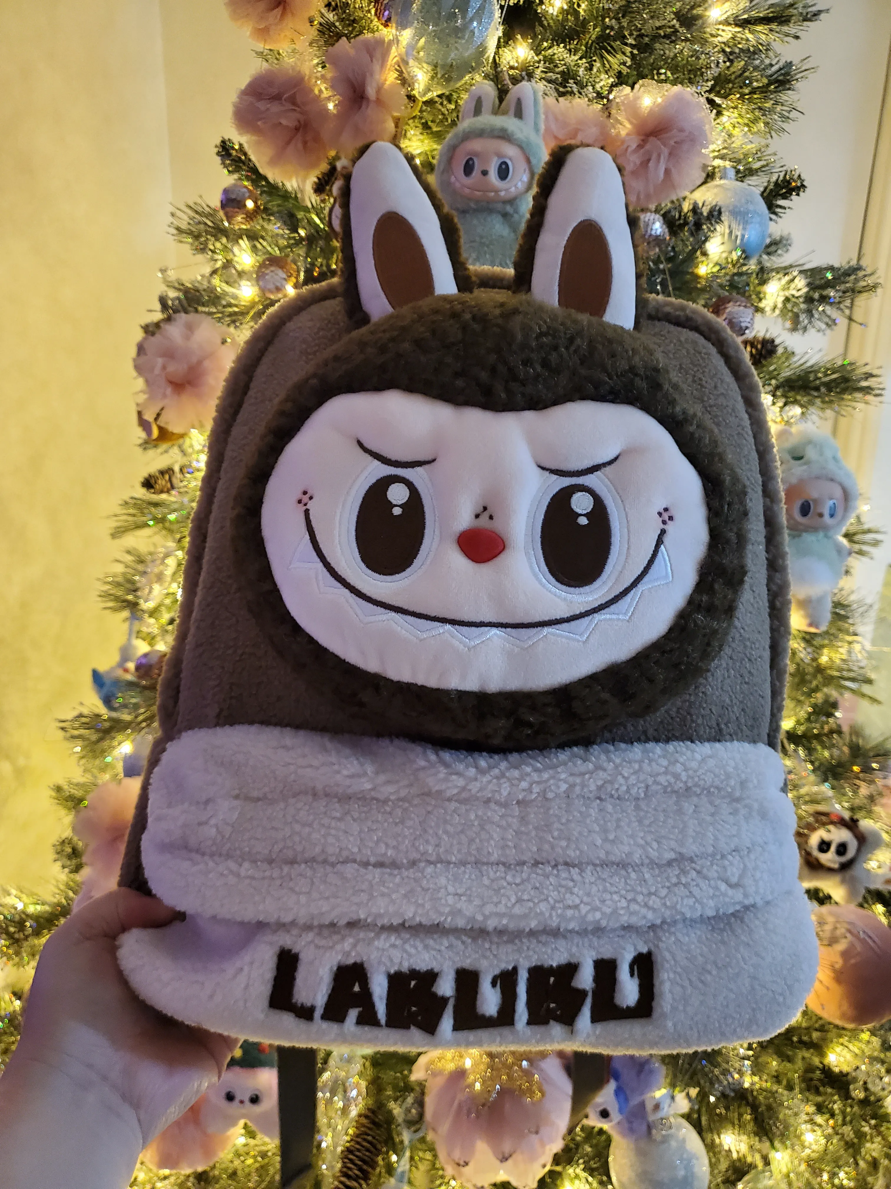 Classic Bag Series-LABUBU Berber Fleece Backpack (Brown) | Bags - POP ...